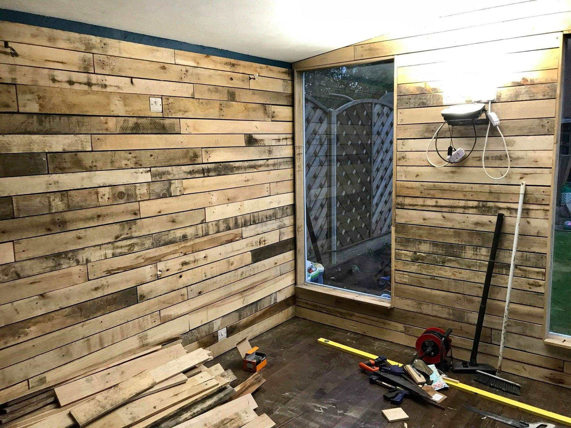 1m² Rustic Reclaimed Pallet Wood Planks – 100cm Length Wall Cladding ...