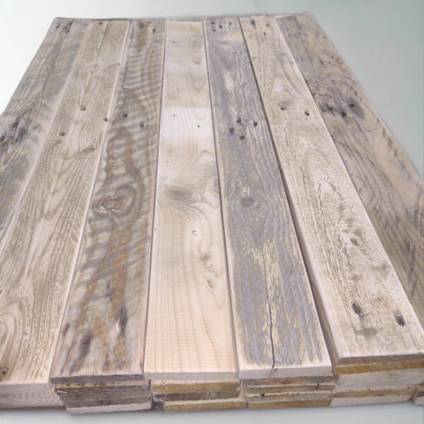 8m² Rustic Reclaimed Pallet Wood Wall Cladding – Sanded Planks (100cm x ...
