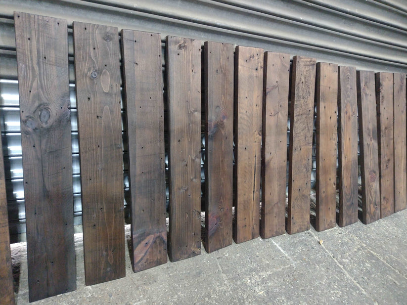 Reclaimed Distressed Board Dark Oak Wax Finish1m² Reclaimed Distressed ...