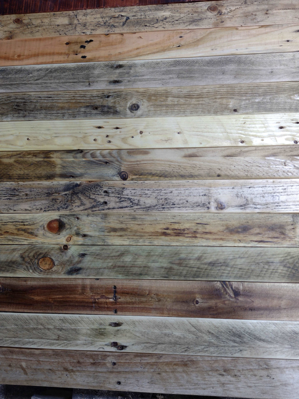 1m² Gold-Amber Rustic Wall Cladding – Reclaimed Wood Planks Treated ...