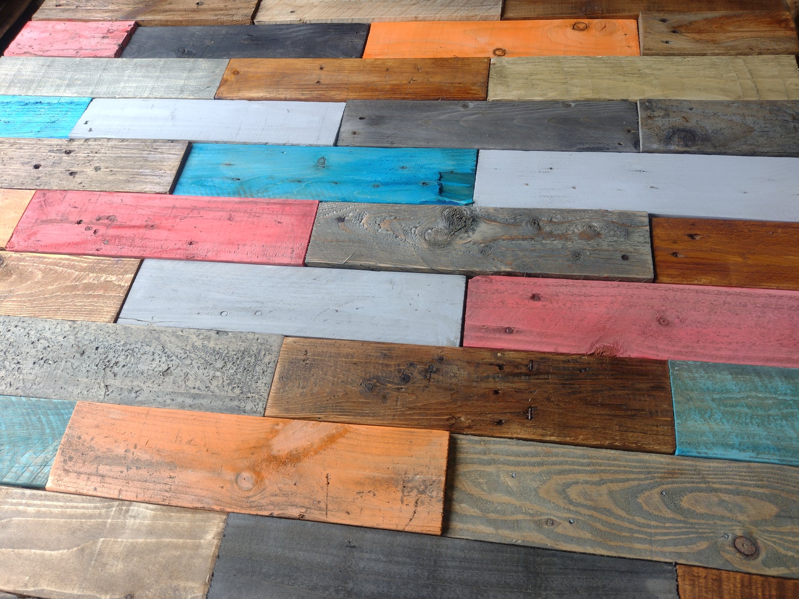 1m² Rustic Coloured Pallet Wood Planks – 40cm Wall Panelling Boards (1. ...