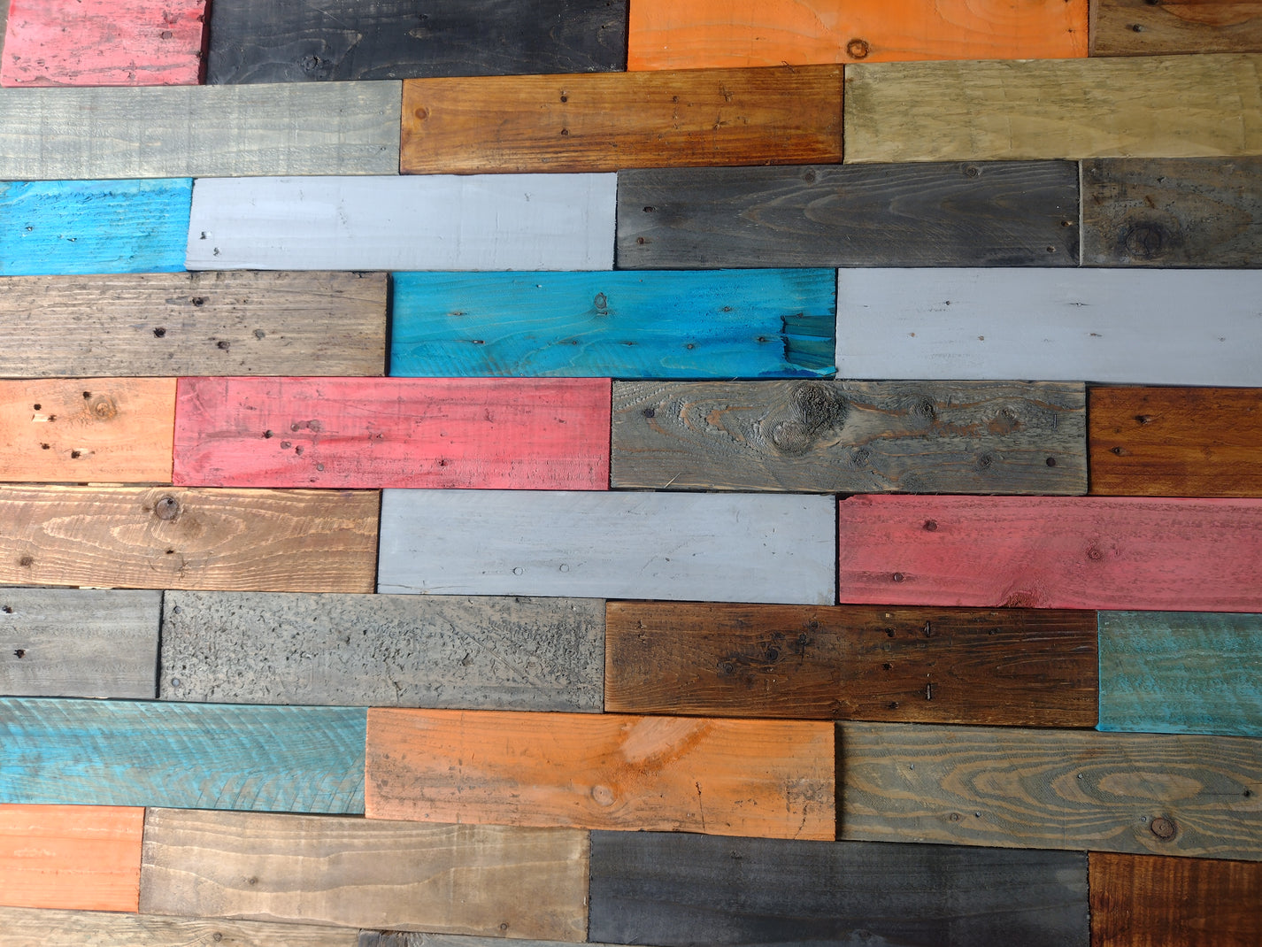 1m² Rustic Coloured Pallet Wood Planks – 40cm Wall Panelling Boards (1. ...