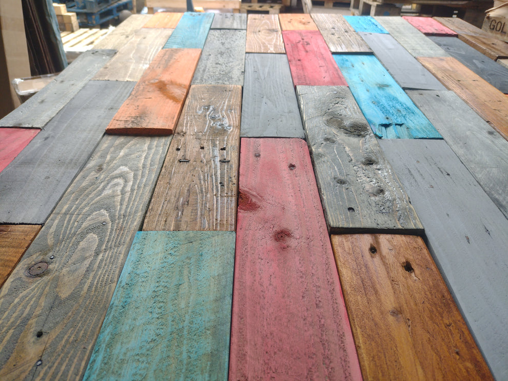 1m² Rustic Coloured Pallet Wood Planks – 40cm Wall Panelling Boards (1. ...