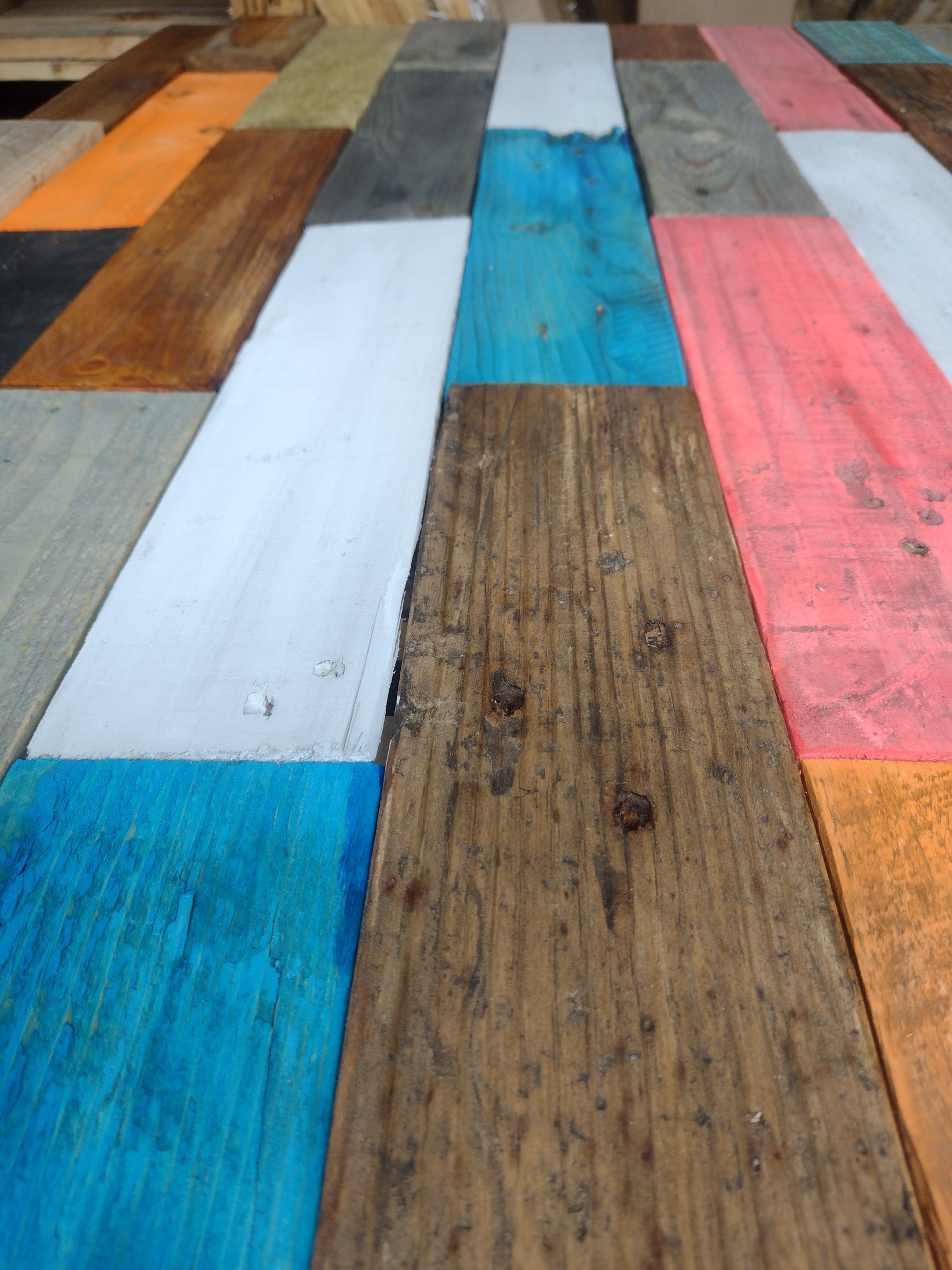 1m² Rustic Coloured Pallet Wood Planks – 40cm Wall Panelling Boards (1. ...