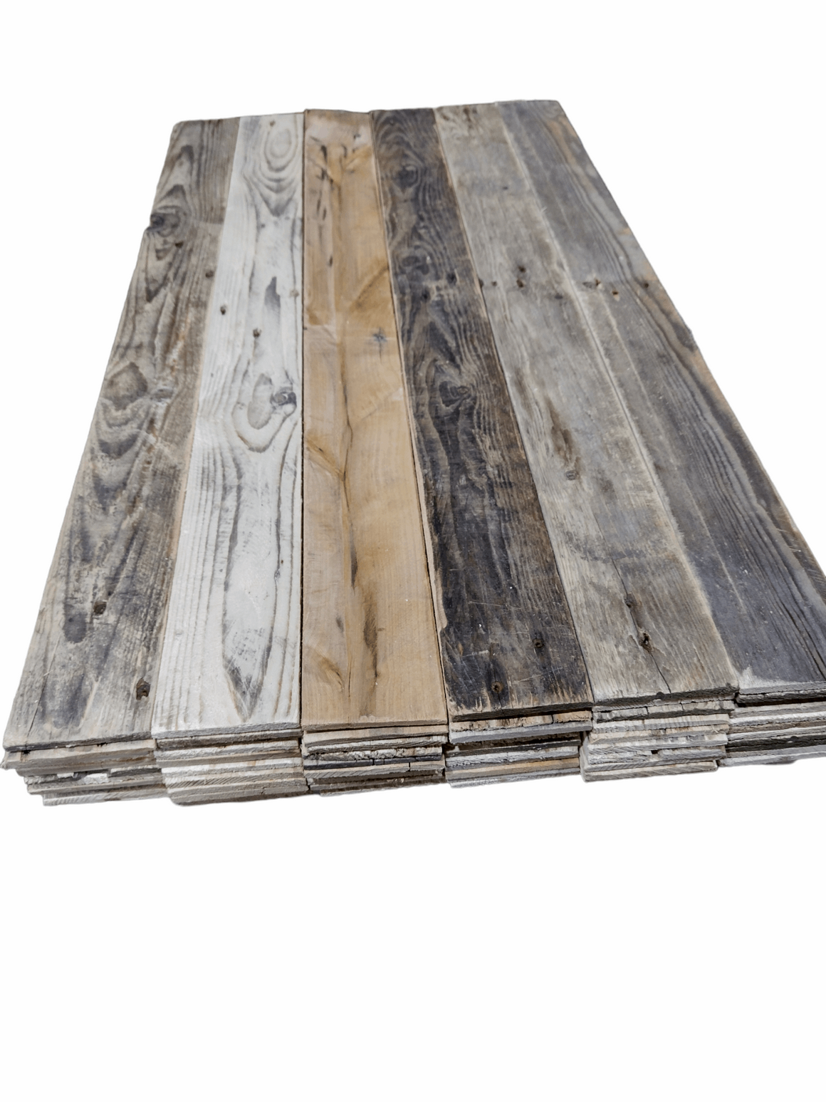 11x Brushed Reclaimed Pallet Wood Wall Cladding Planks – 100cm x 90mm ...
