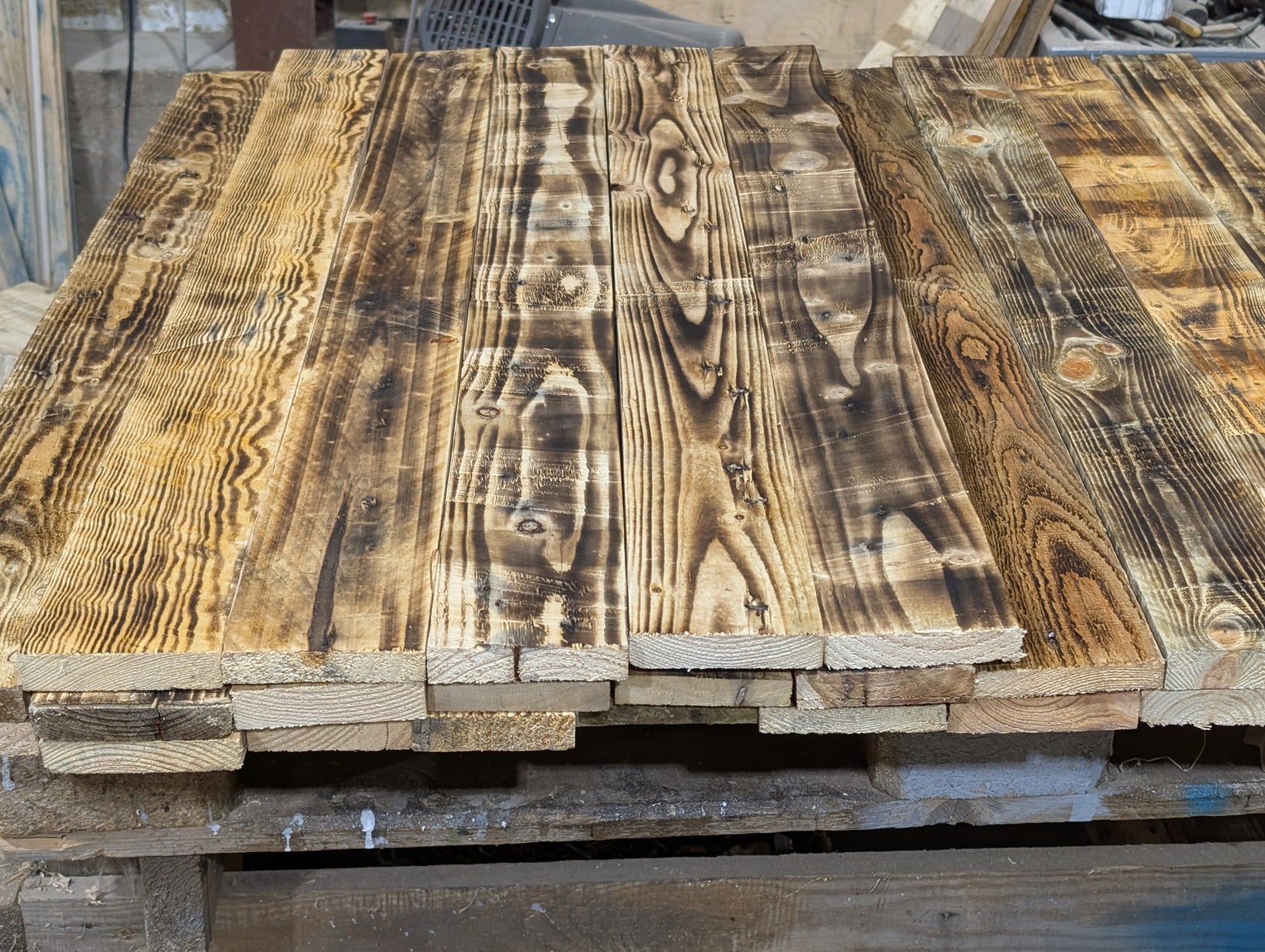 1m² Scorched Reclaimed Wood Panels – Eco-Friendly Charred Wall Cladding ...